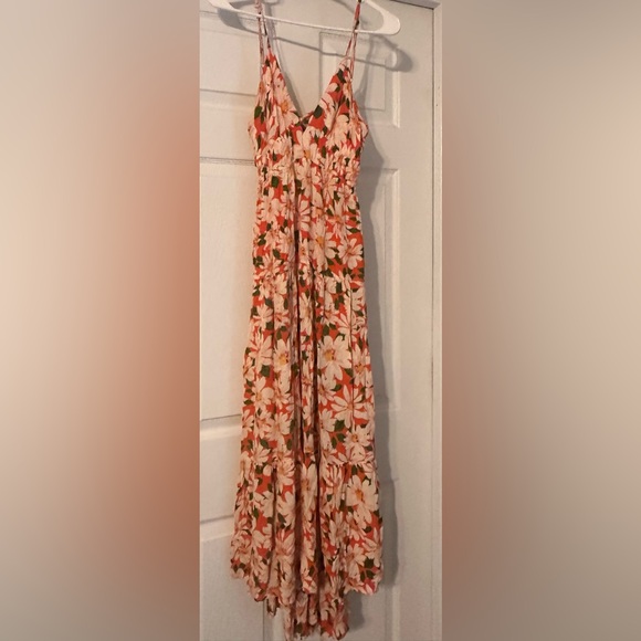 Angie | Dresses | Angie Floral Dress In Orange And Cream | Poshmark